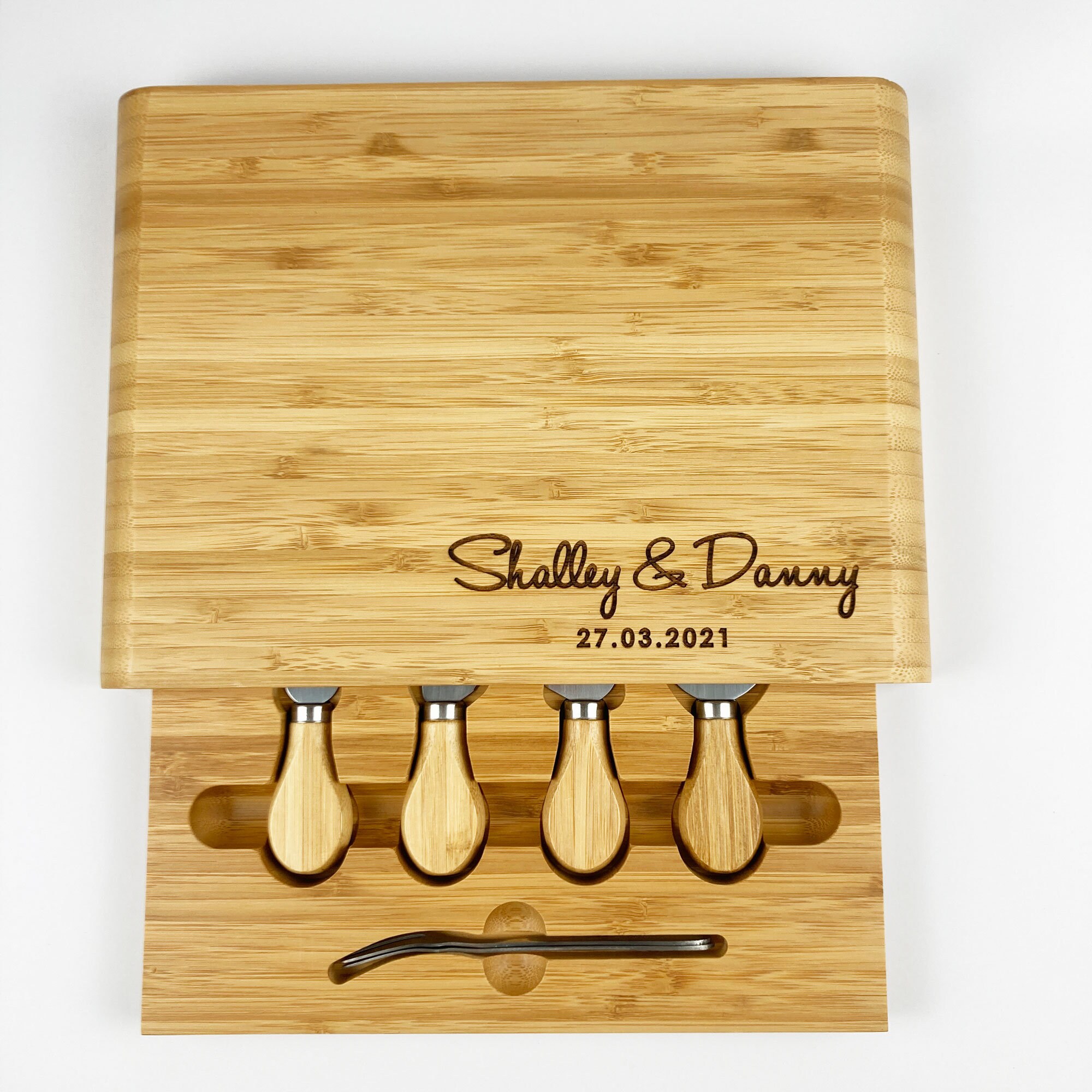 Personalised Engraved Wooden Cheese Cutting Board Gift Set - Etsy Australia