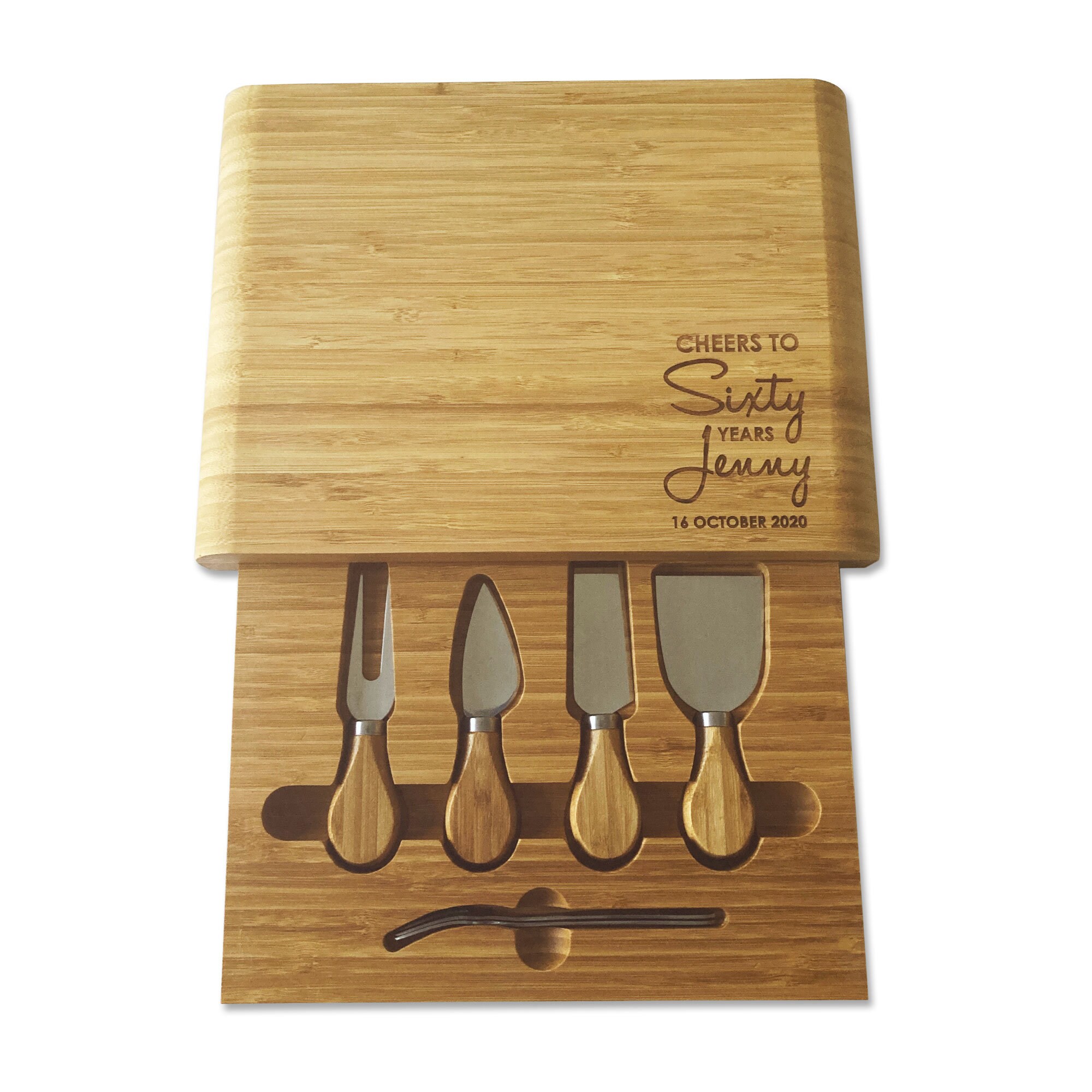 Personalised Engraved Wooden Cheese Cutting Board Gift Set - Etsy Australia