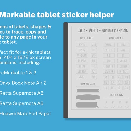 Eink Tablet Sticker Helper for Remarkable 2 & More Dozens of - Etsy