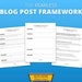 Blog Post Writing Printable Fillable PDF Template Easy Blogging ...