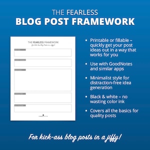 Blog Post Writing Printable Fillable PDF Template Easy Blogging ...