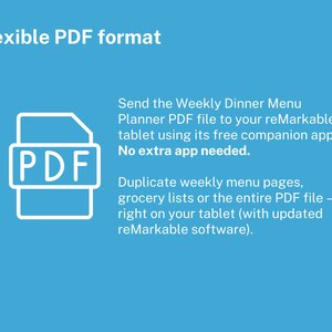 Simple Weekly Dinner Menu Planner With Grocery List - for Eink Tablets ...