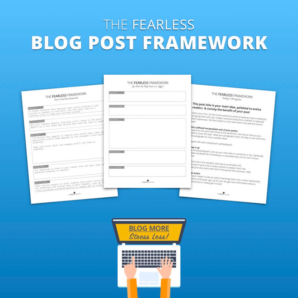 Blog Post Writing Printable Fillable PDF Template Easy Blogging ...