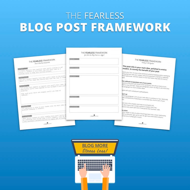 Blog Post Writing Printable Fillable PDF Template Easy Blogging ...