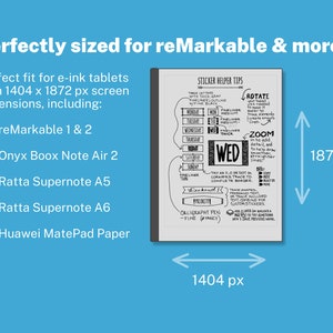 Eink Tablet Sticker Helper for Remarkable 2 & More Dozens of Planner ...