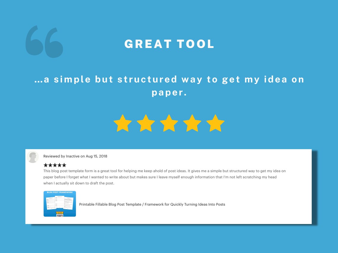 Blog Post Writing Printable Fillable PDF Template Easy Blogging ...