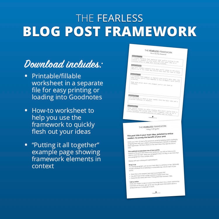 Blog Post Writing Printable Fillable PDF Template Easy Blogging ...