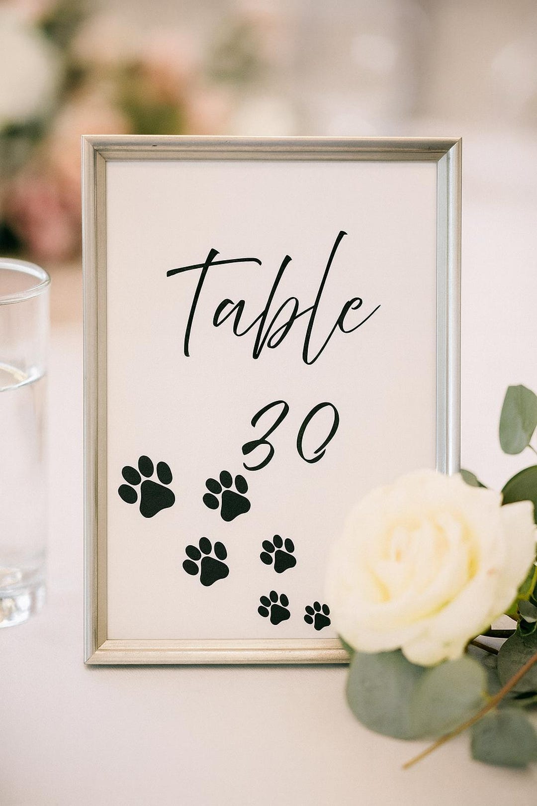 Paw Print Wedding Table Numbers (1–30) – Printable 5 X 7 - Etsy
