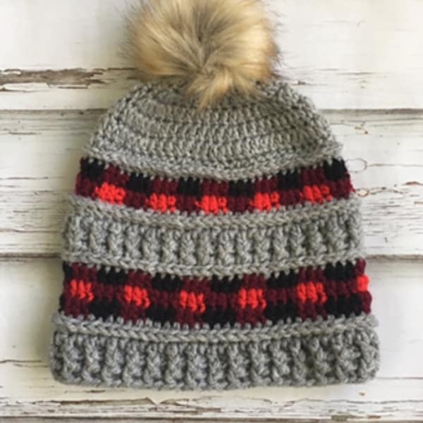 Crochet Buffalo Plaid Hat Pattern - Etsy