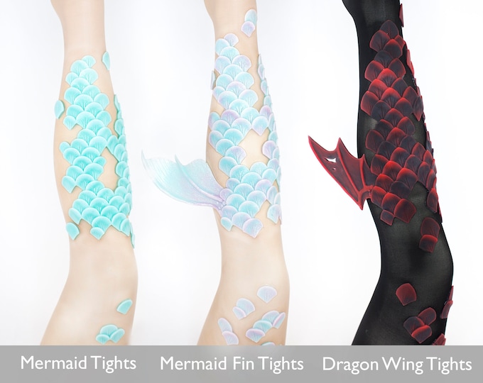Custom Color-mermaid/dragon Tights/leggins With Handmade Silicone ...