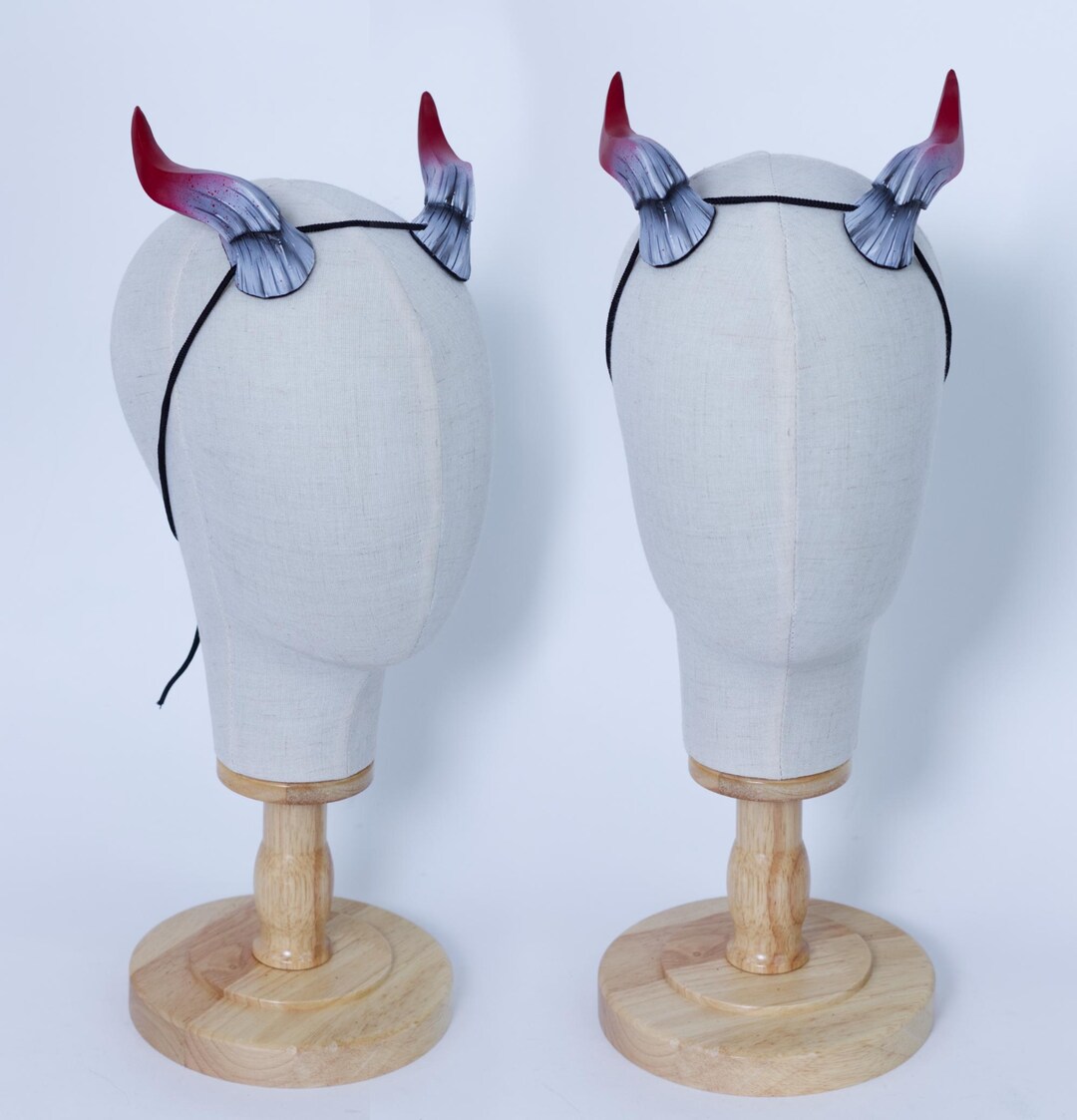 Small Infernal Horns in Grey/red - Handmade - Etsy