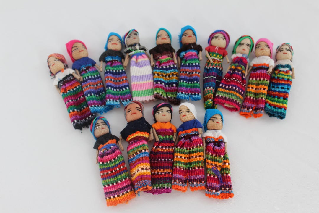 Authentic Guatemalan Worry Dolls Larger 3" Size and Fancy Mixed Boys ...