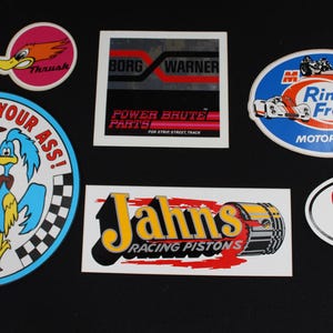 Vintage Racing Stickers Set of 6 as Pictured 1960's, 70's Rare Great ...