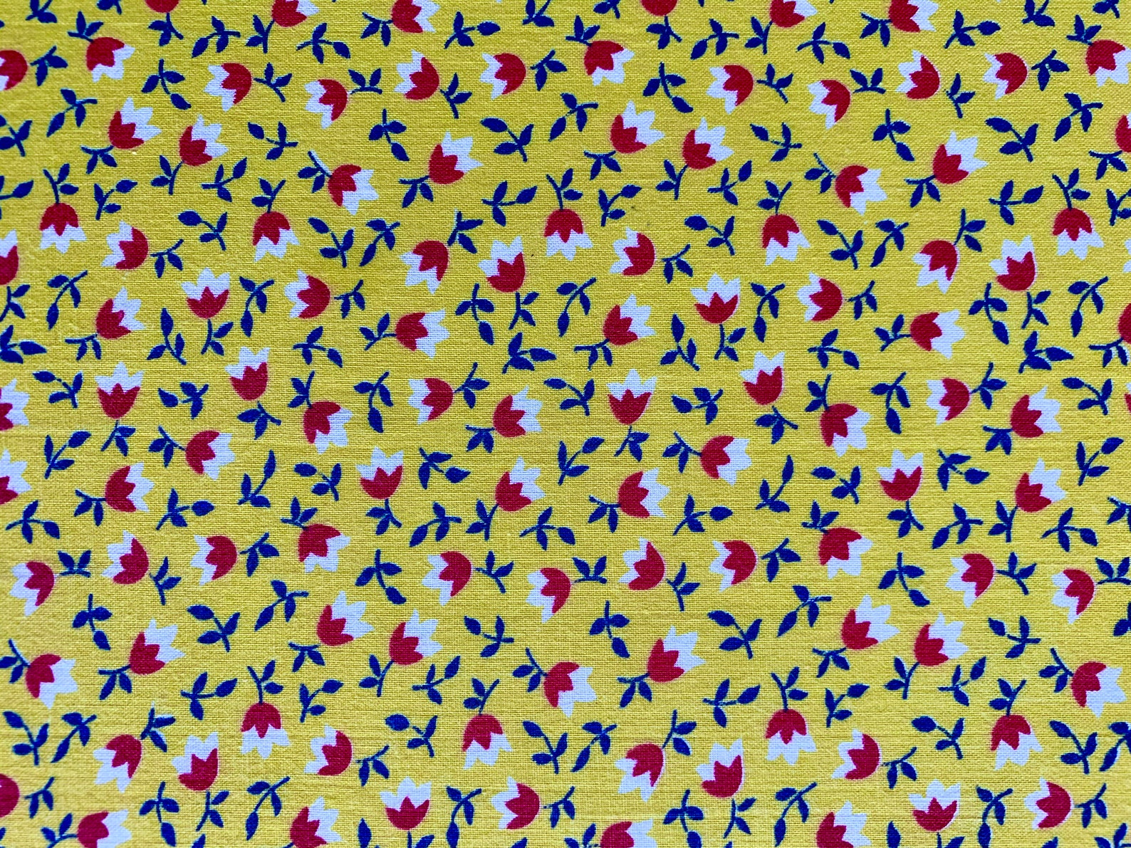 35 W x 2 yards Yellow Calico Print Vintage Fabric | Etsy