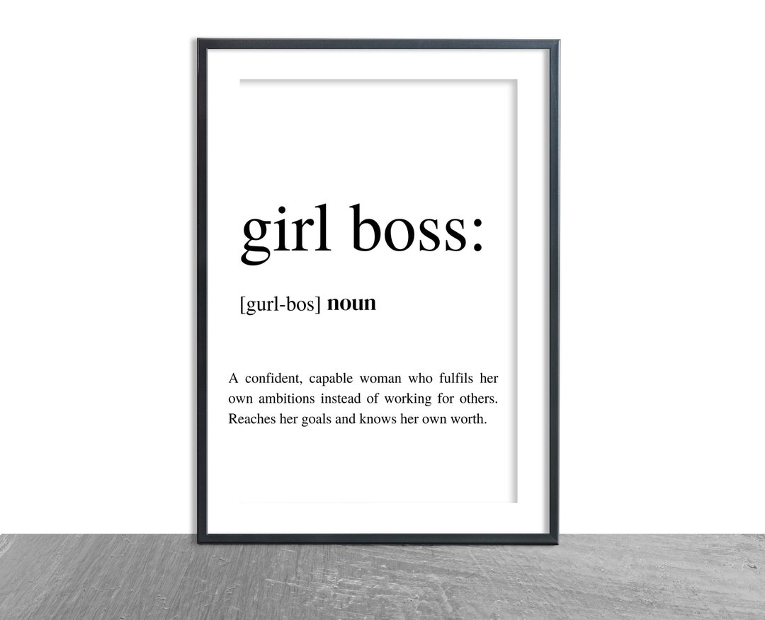 Girl Boss Noun Definition Print Typography Black and White - Etsy