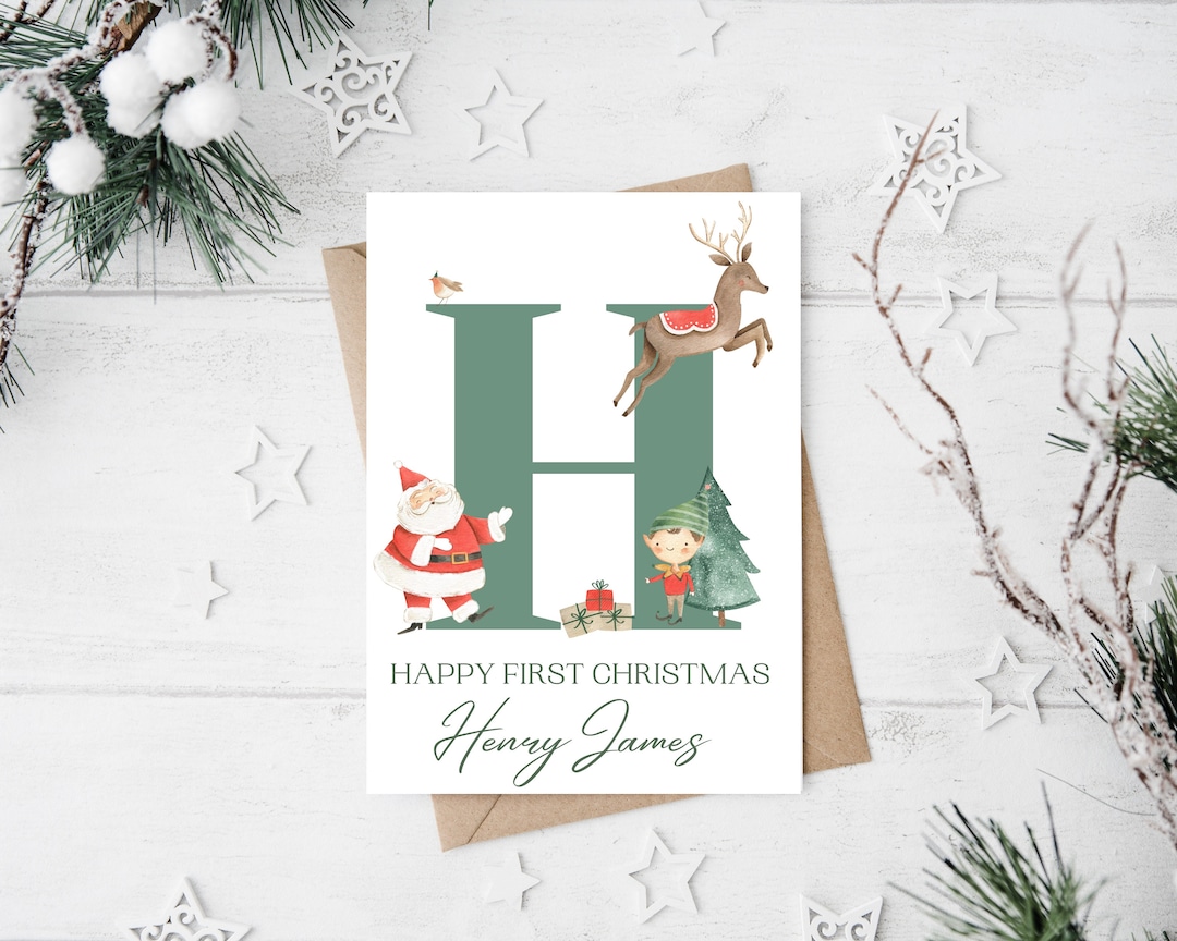Baby's First Christmas Card-personalised 1st Christmas Keep Sake ...