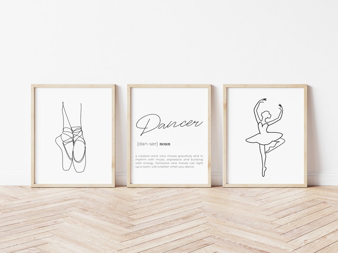 Set of 3 Dance Prints Dance Noun Ballet Dancer Kids Bedroom Prints ...