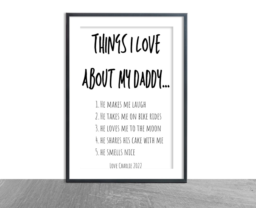 Fathers Day What I Love About My Daddy Daddy's Day Abstract Art Picture ...