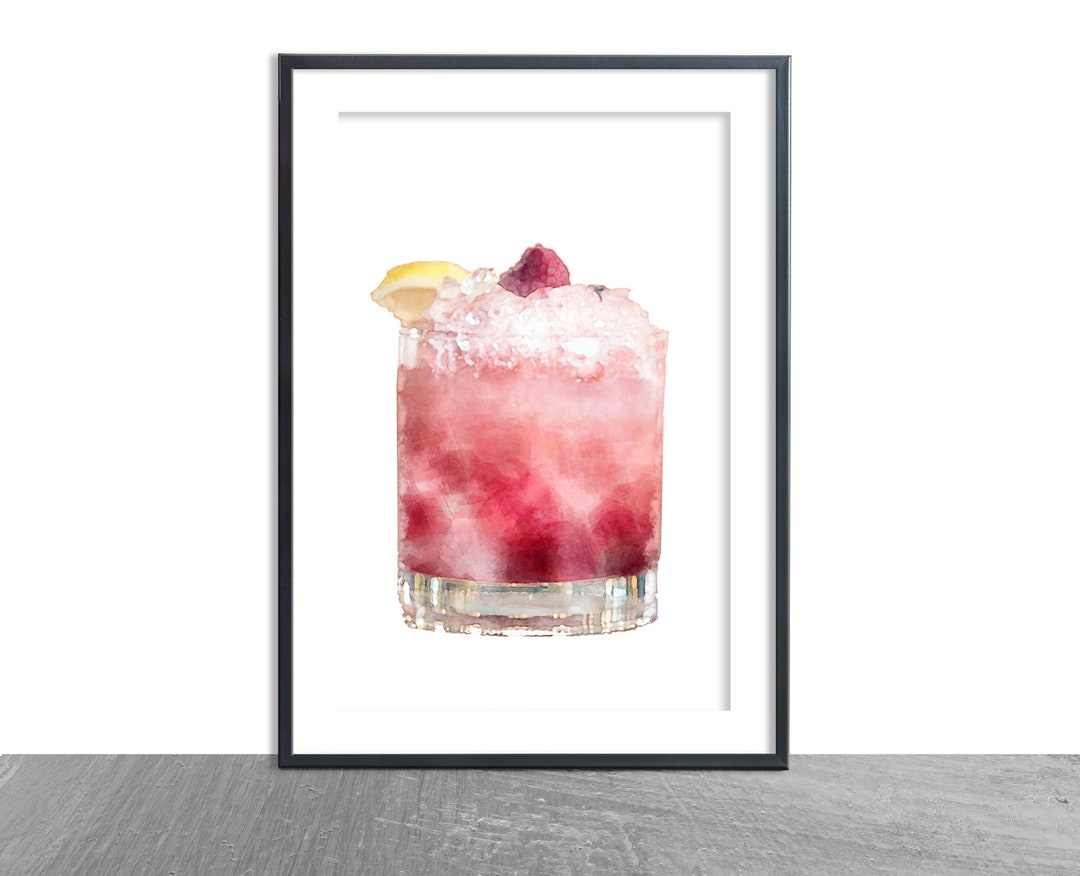 Strawberry Daiquiri Poster / Print / Fashion Poster / Pink Gin Wall Art ...
