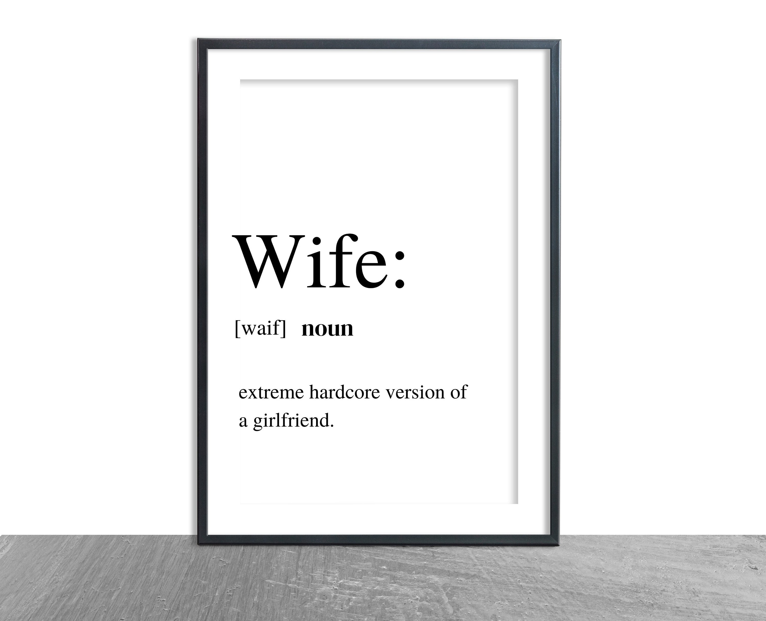 Husband and wife Set of 2 noun prints married couple humour | Etsy