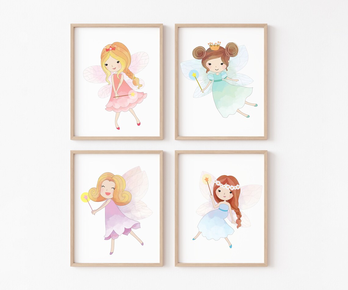 Fairy Nursery Prints-set of 4 - Magical Colour Fairies -fairy Wands ...