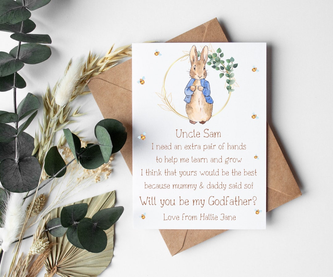 Personalised Will You Be My Godfather Peter Rabbit Proposal - Etsy