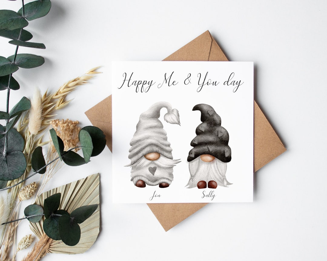 Personalised Gnomes Anniversary Valentines Couples Card - Etsy