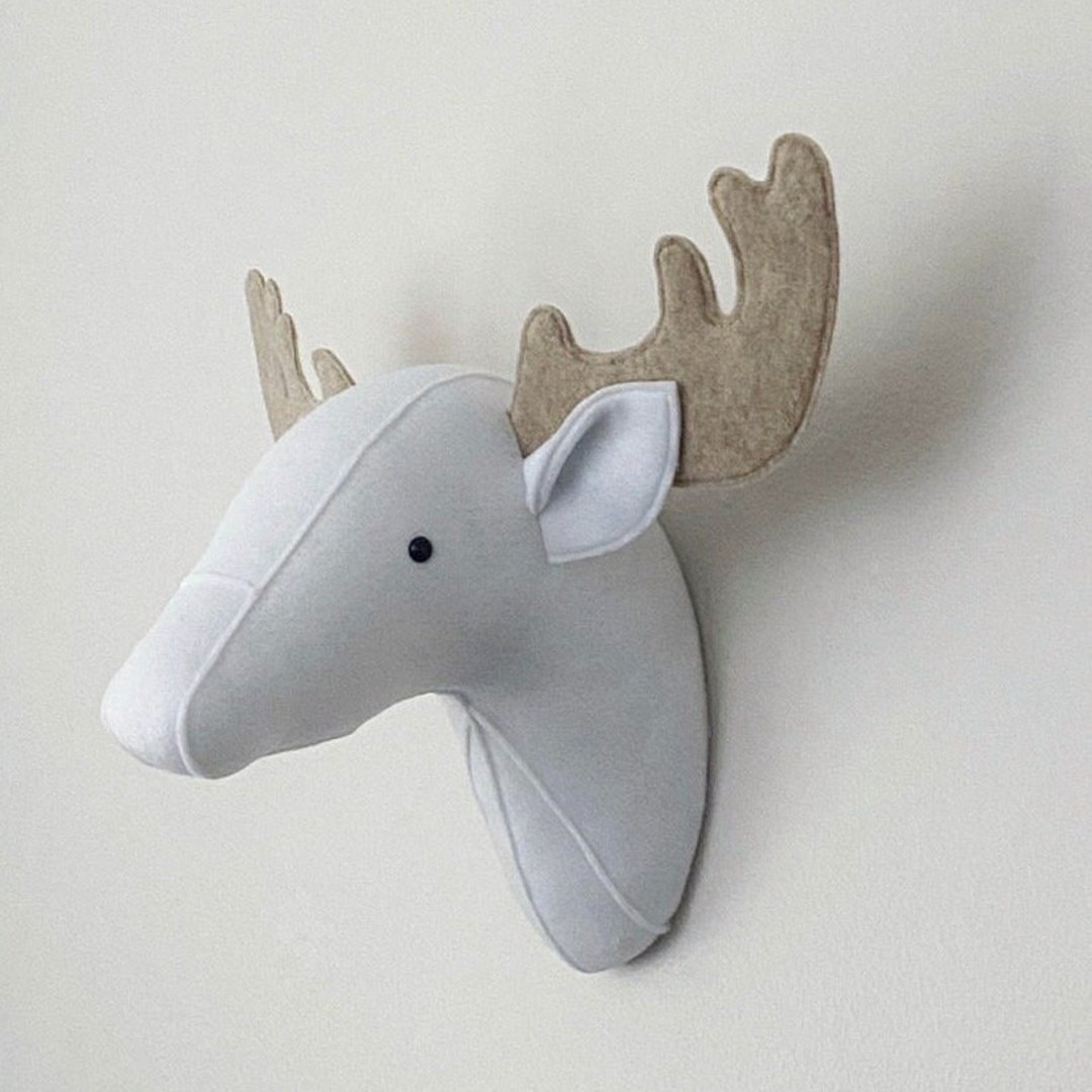 Deer Head Taxidermy / Felt Animal Heads/ Deer Wall Decor / Deer Nursery ...