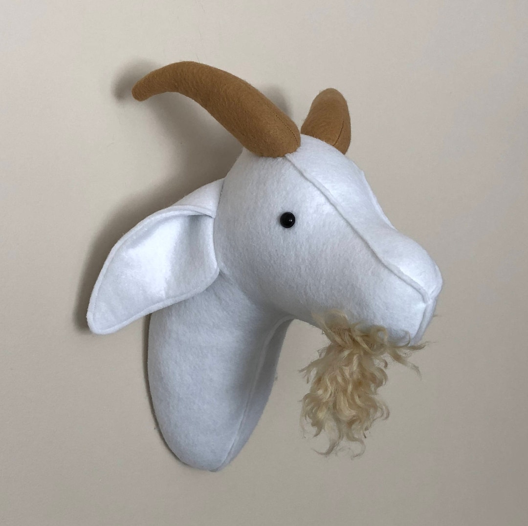 Faux Taxidermy Goat, Goat Head Nursery Decor, Goat Head Taxidermy, Faux ...