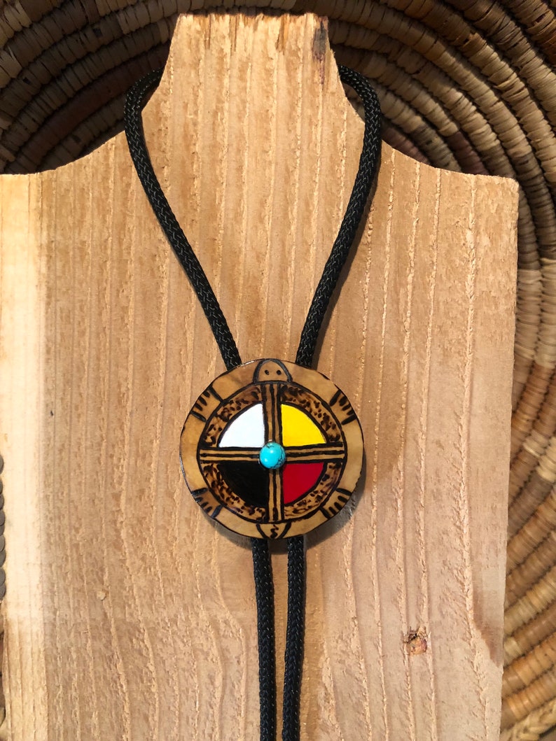 Turtle Medicine Wheel Gourd Bolo Tie - Etsy