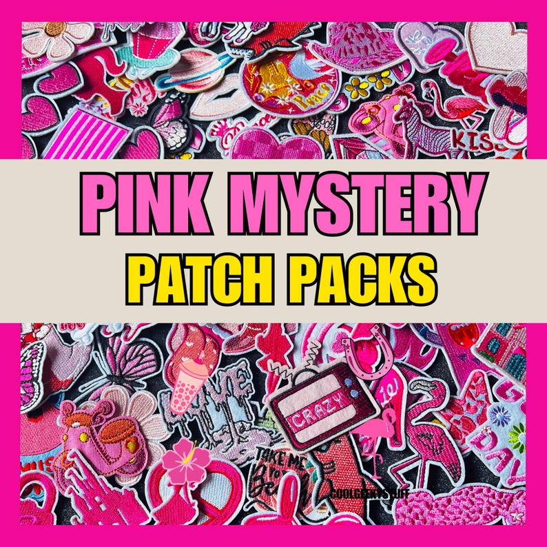 Pink Iron on Patches: Fun Random Pack for Crafts - Etsy