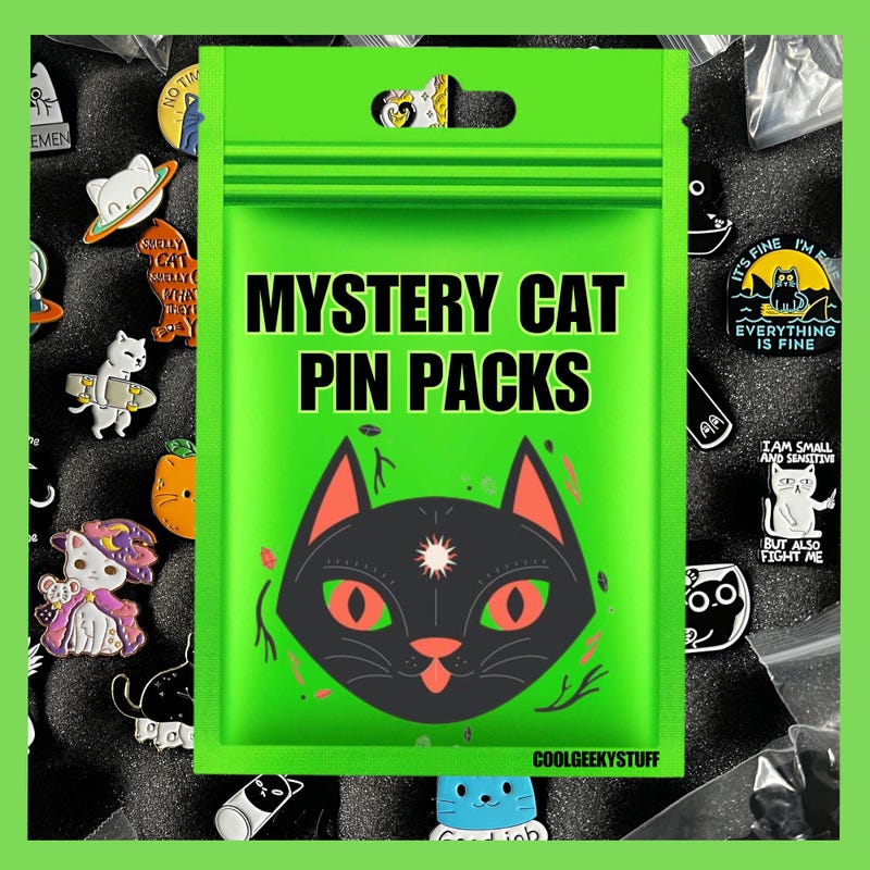 Mystery Enamel Cat Pin - Etsy