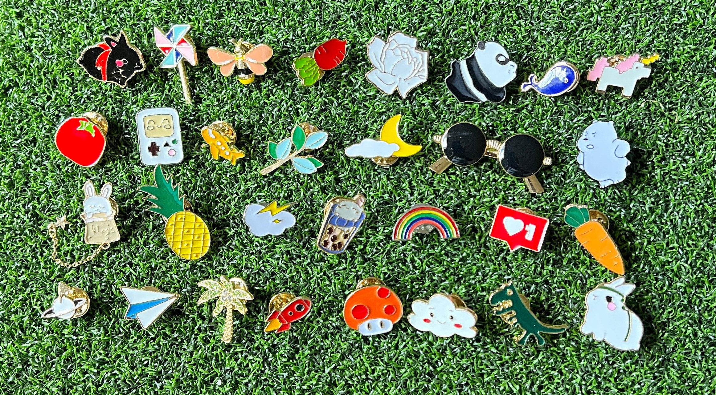 30 Enamel Pin Packs Fun Happy Designs Bulk Lot - Etsy