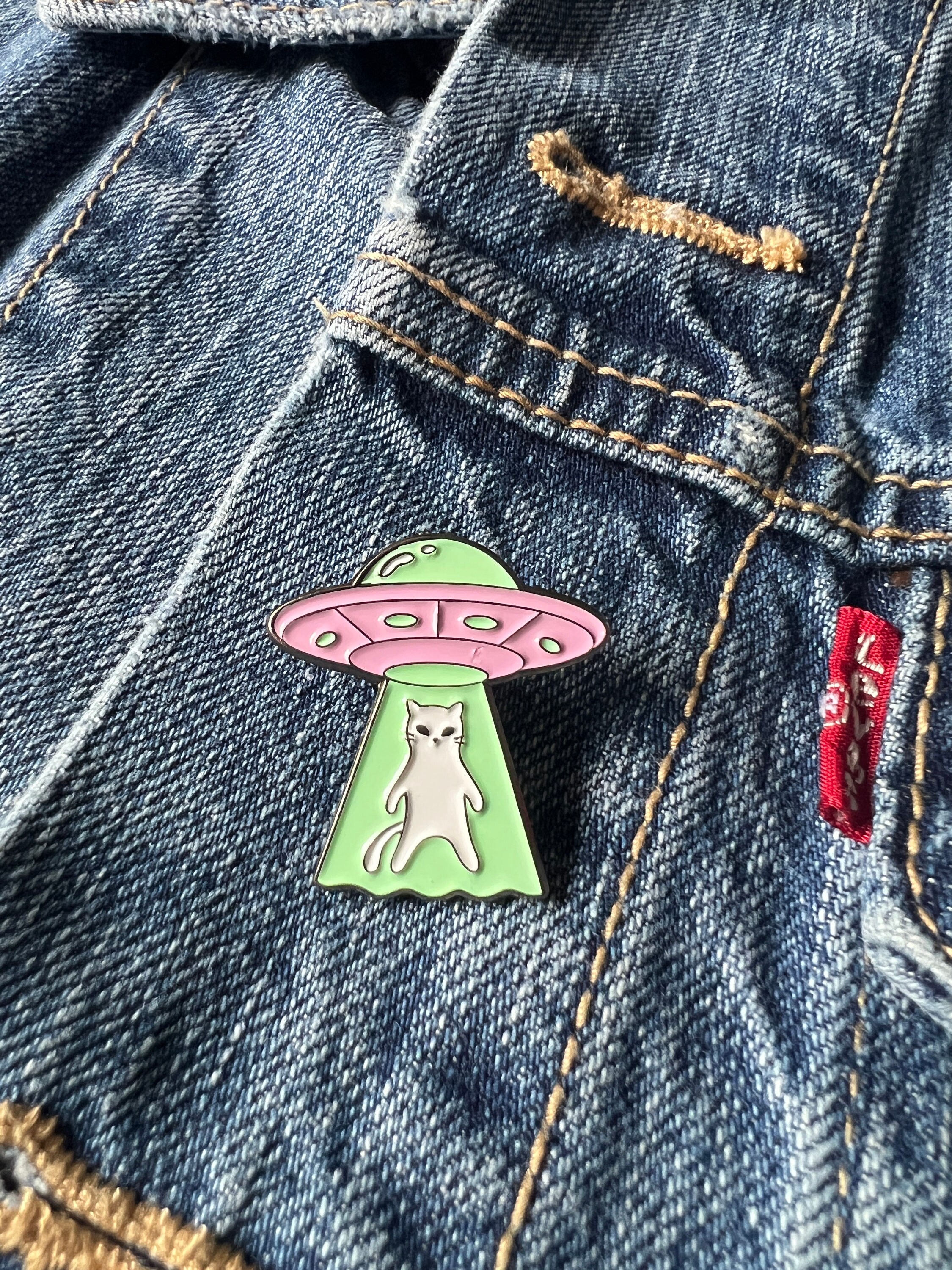 Enamel Pin Space Cat Alien Pins for Jackets Backpacks and More - Etsy