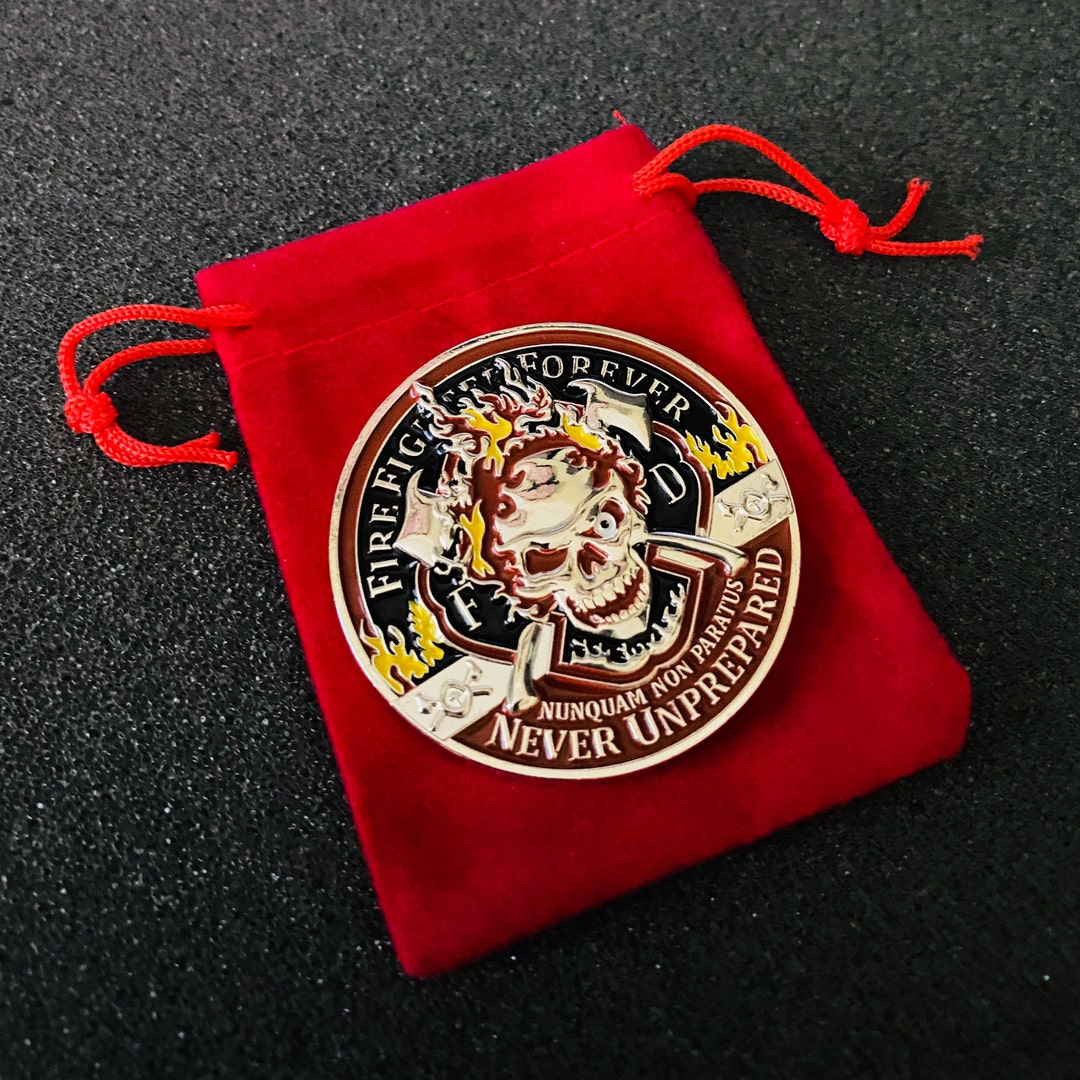 Firefighter First Responder Thin Red Line Challenge Coin - Etsy