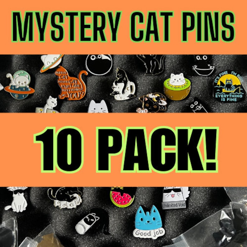 Cat Pins Mystery Packs Classic and Custom Designs USA - Etsy