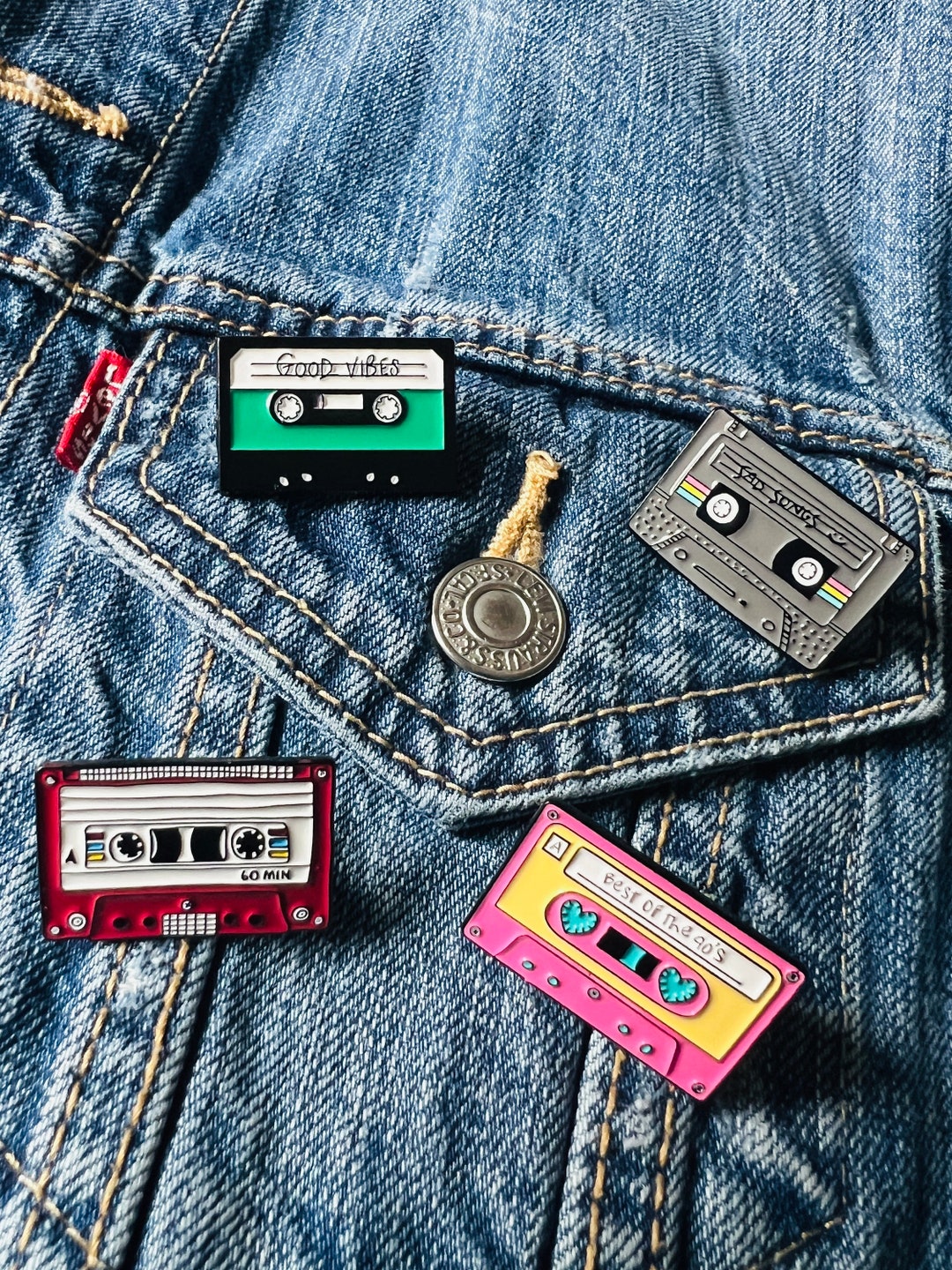 Enamel Pin Cassette Tape Retro Custom Pins for Jackets Backpacks and ...