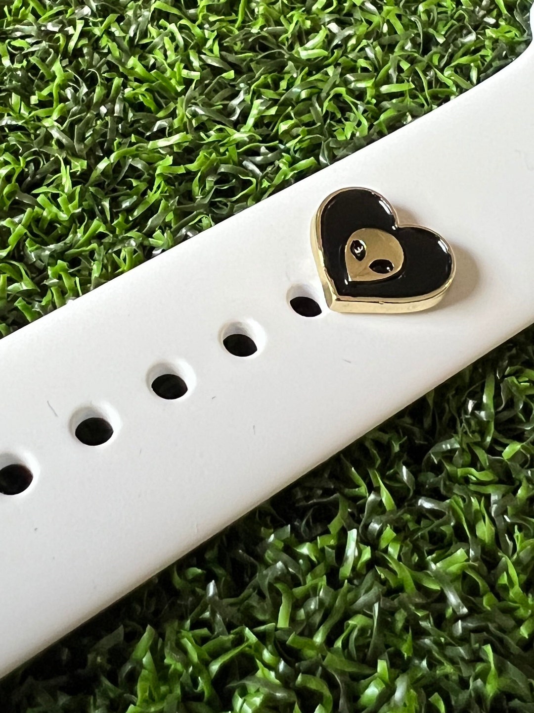 Watch Band Charm Alien Love Heart Design Solid Metal Smartwatch Bands ...