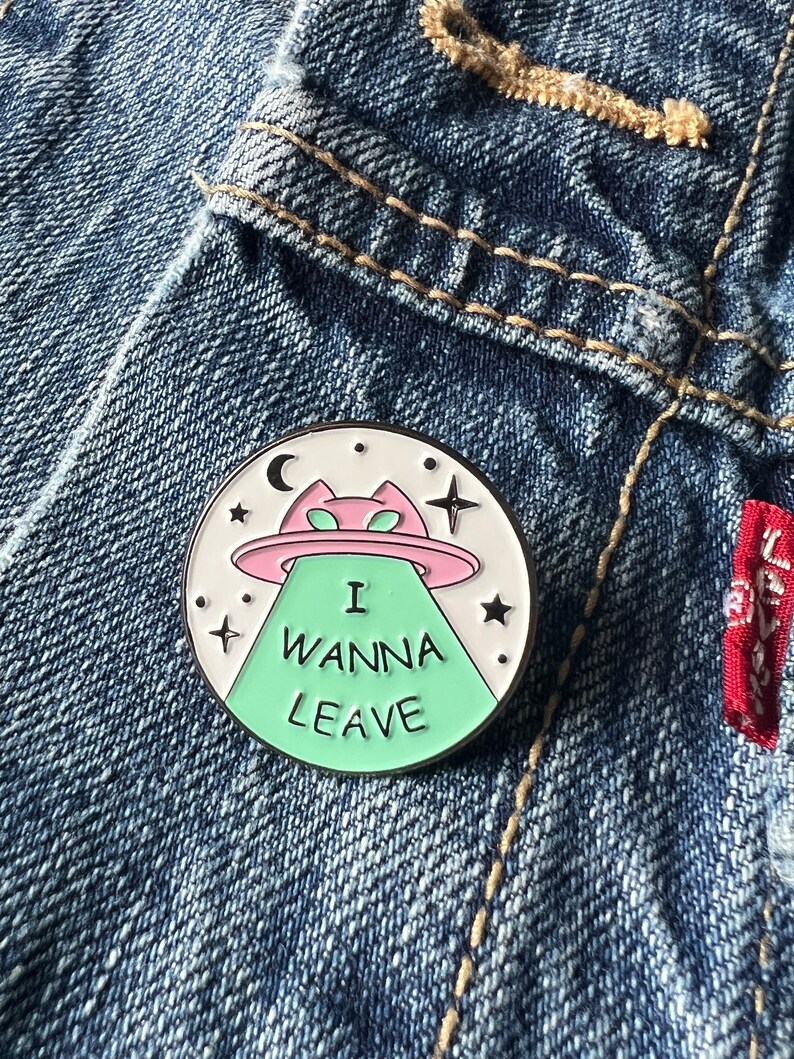 Enamel Pin Space Cat Alien Pins for Jackets Backpacks and More - Etsy