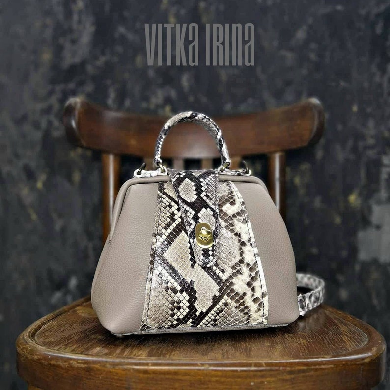 Python Bag Women Pytnon Leather Bag Crossbody Handbag Snake | Etsy