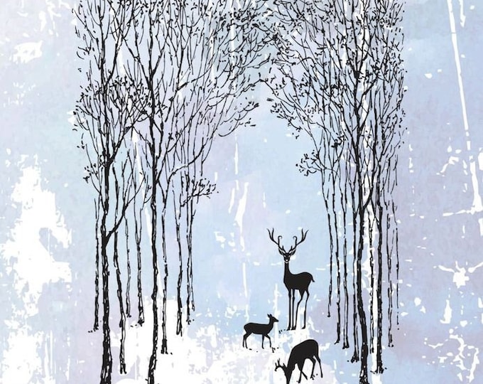 Stag Stamp, Indigo Blu Deer Wood Stamp, a Mounted Rubber Stamp ...