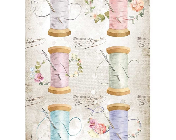 Stamperia Decoupage Rice Paper With Pastel Cotton Reels - Etsy