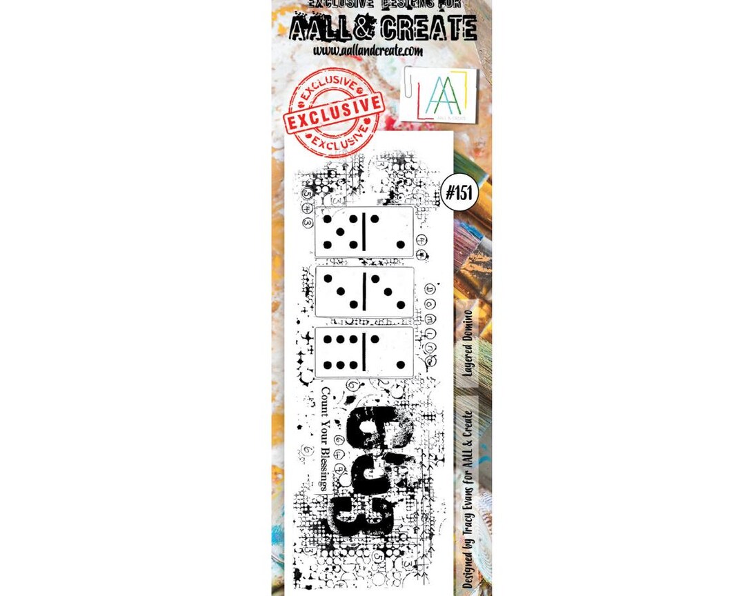 Domino Stamp, Large Clear Stamp With a Dominoes Image on a Layered ...