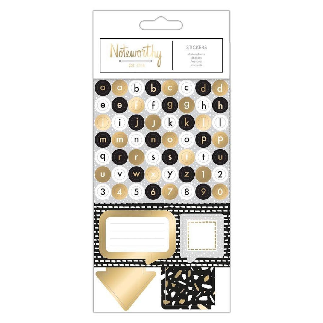 Bullet Journal Sticker Pack, in Monochrome & Gold. Useful Planner ...