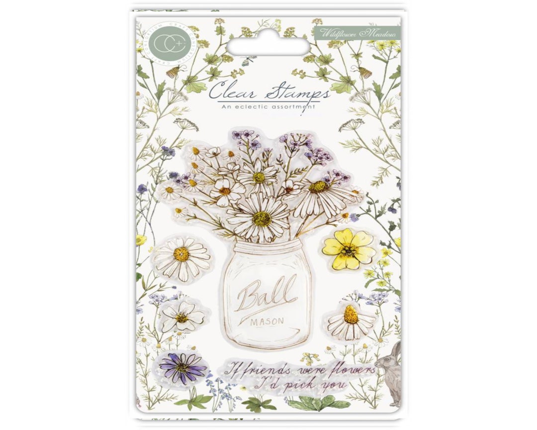 Mason Jar Stamp Wild Flower Bouquet in Kilner Jar Clear - Etsy