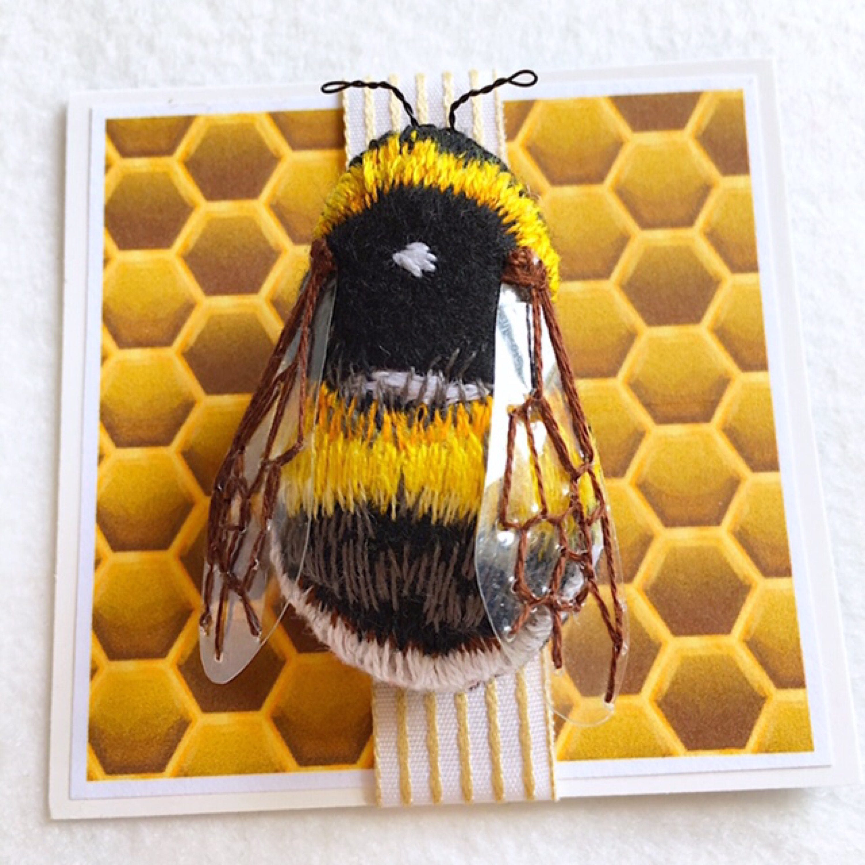 MADE TO ORDER Bee Brooch Hand Sewn Bee Brooch Embroidered | Etsy UK