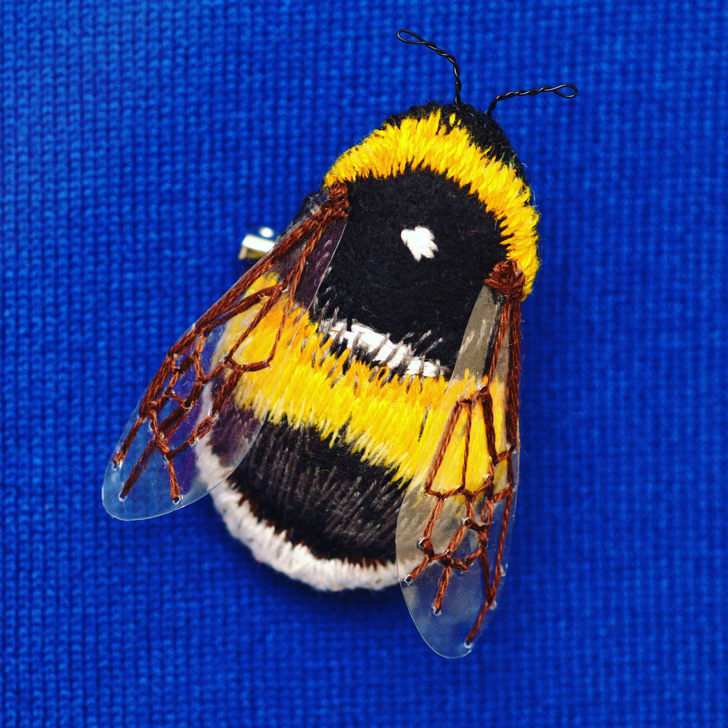 MADE TO ORDER Bee Brooch Hand Sewn Bee Brooch Embroidered | Etsy UK