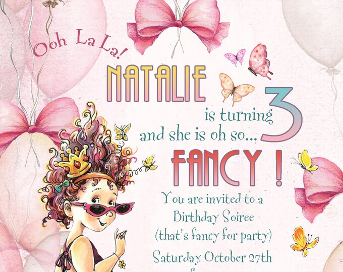 Fancy Nancy Invitation FREE BACK Custom DIGITAL Printable Birthday ...