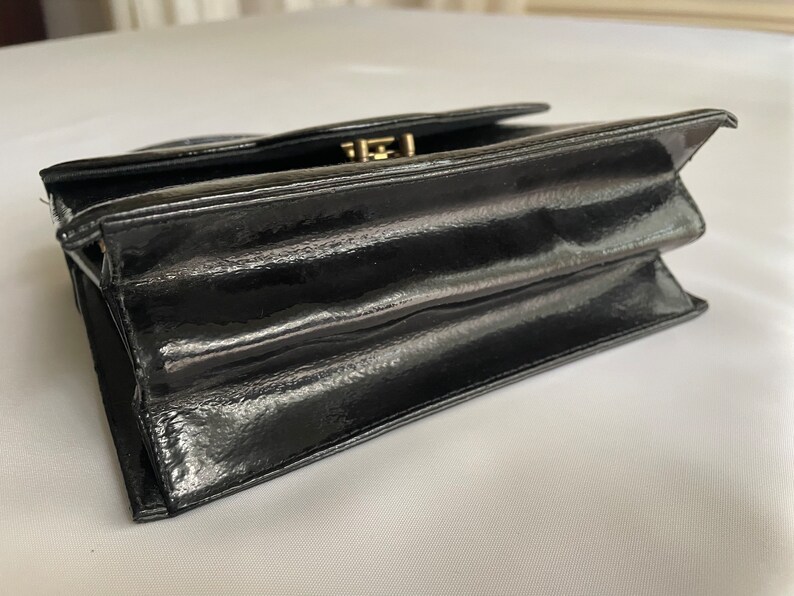 Vintage 1960's Pappagallo Boxy Leather Handbag Purse, Brass Trim ...