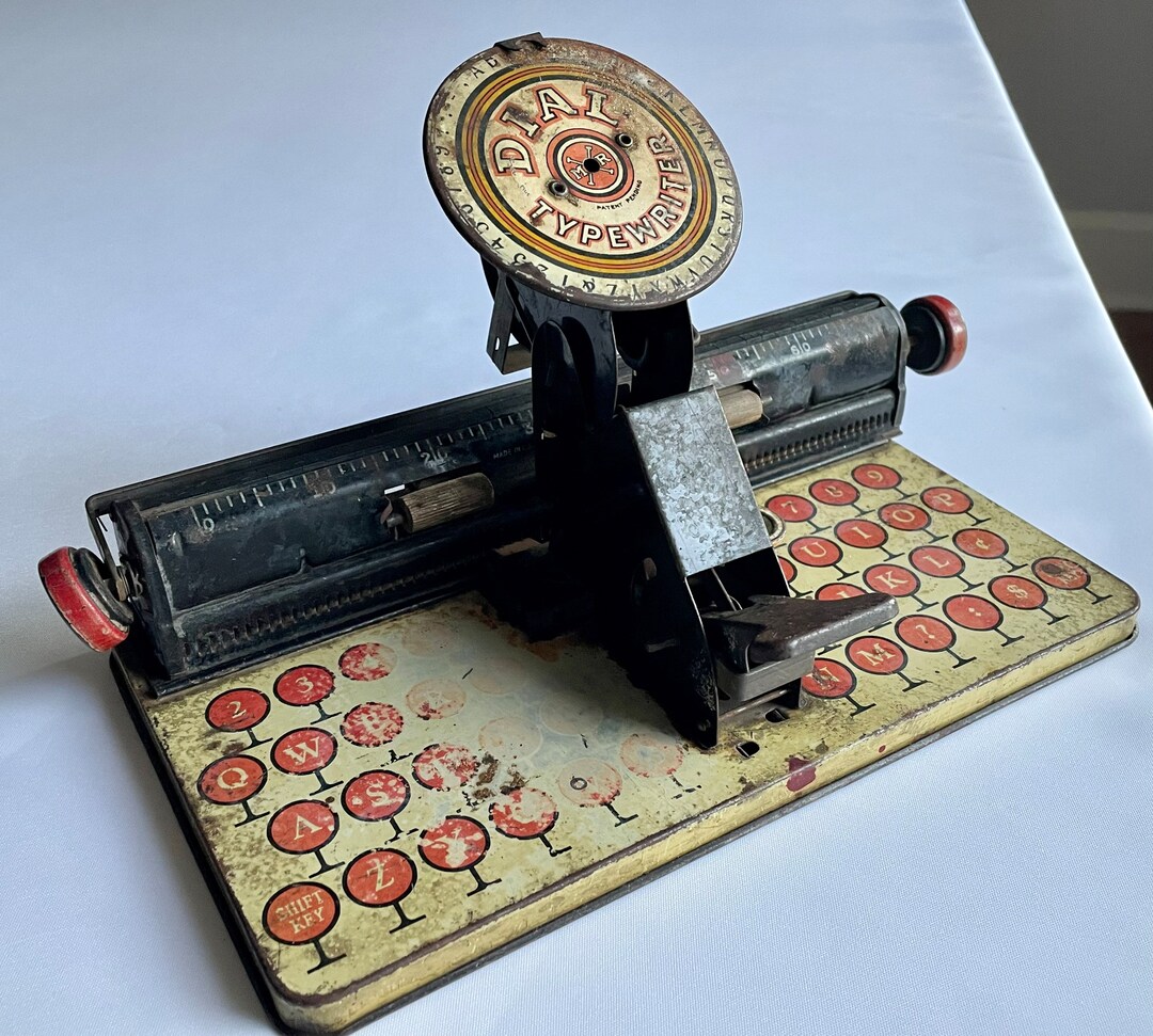 Vintage Marx 1930s Stamped Steel Children's Dial Typewriter Antique USA ...